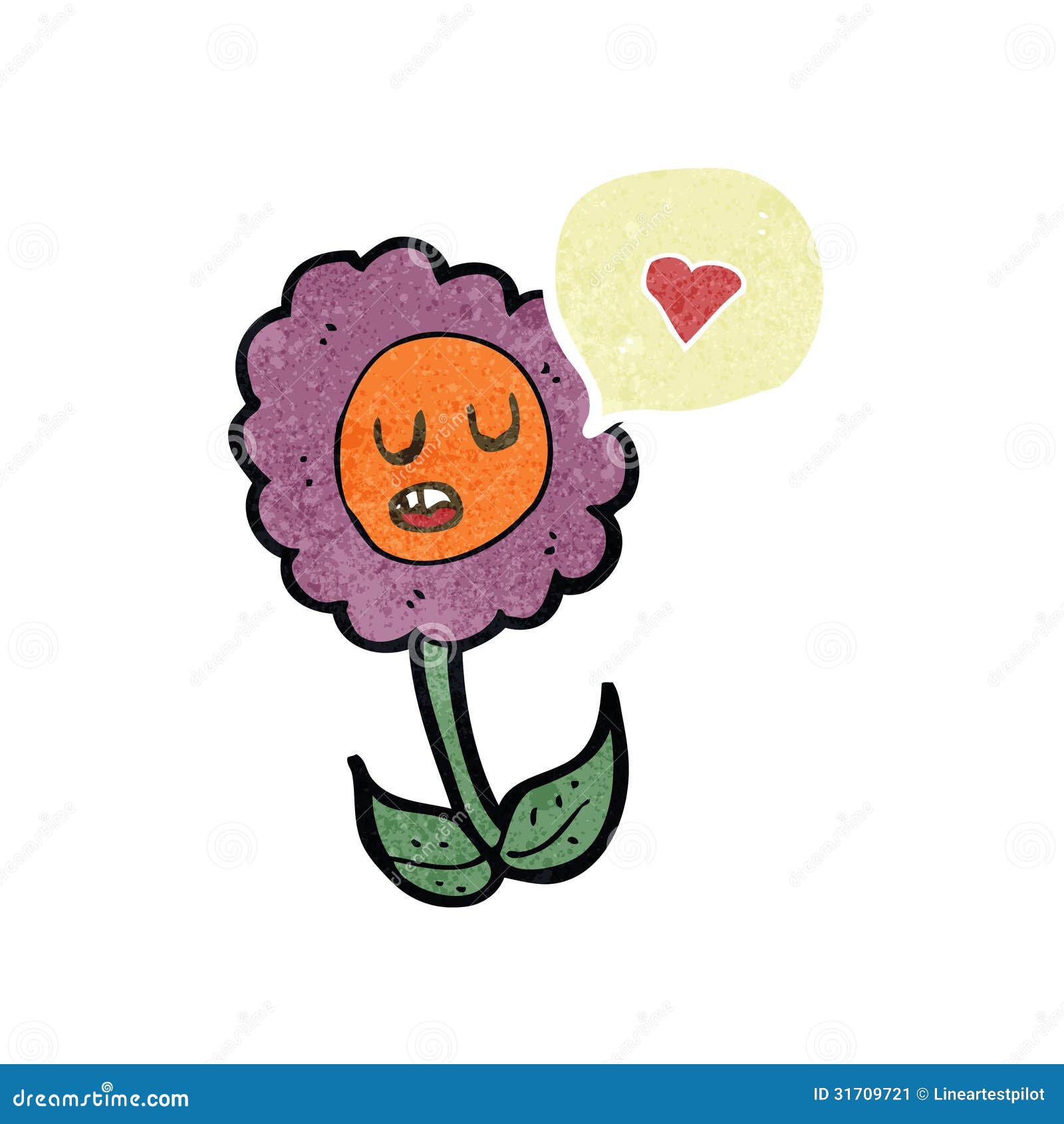 Cartoon flower in love stock illustration. Illustration of crazy - 31709721