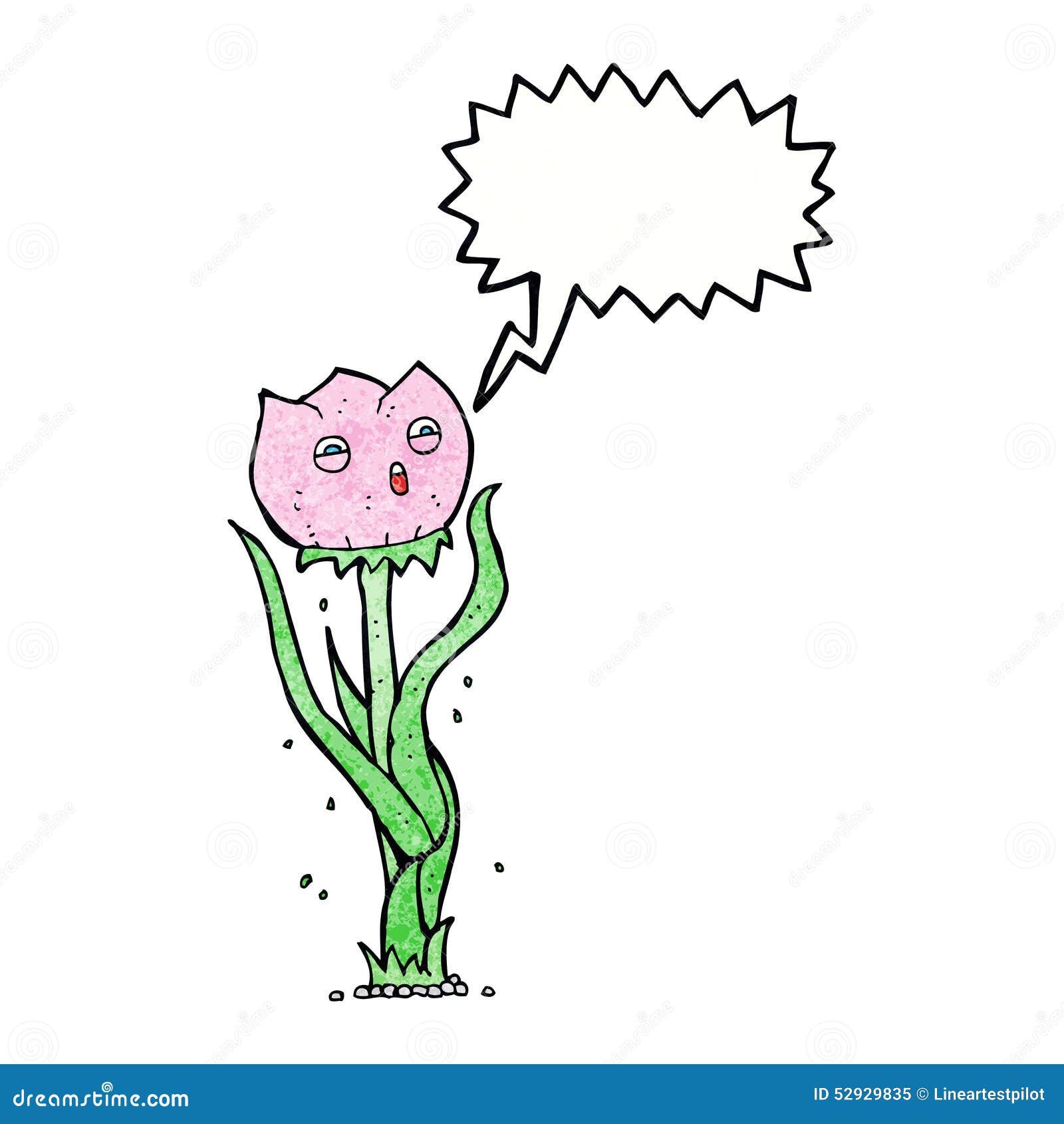Cartoon Flower with Speech Bubble Stock Illustration - Illustration of ...