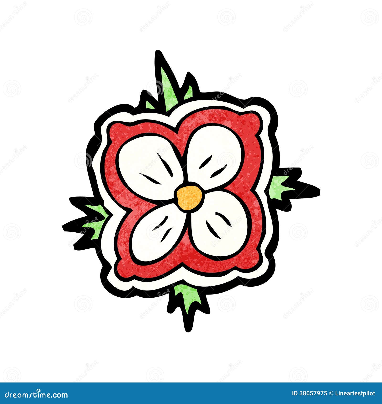 Cartoon flower symbol stock vector. Illustration of cheerful - 38057975