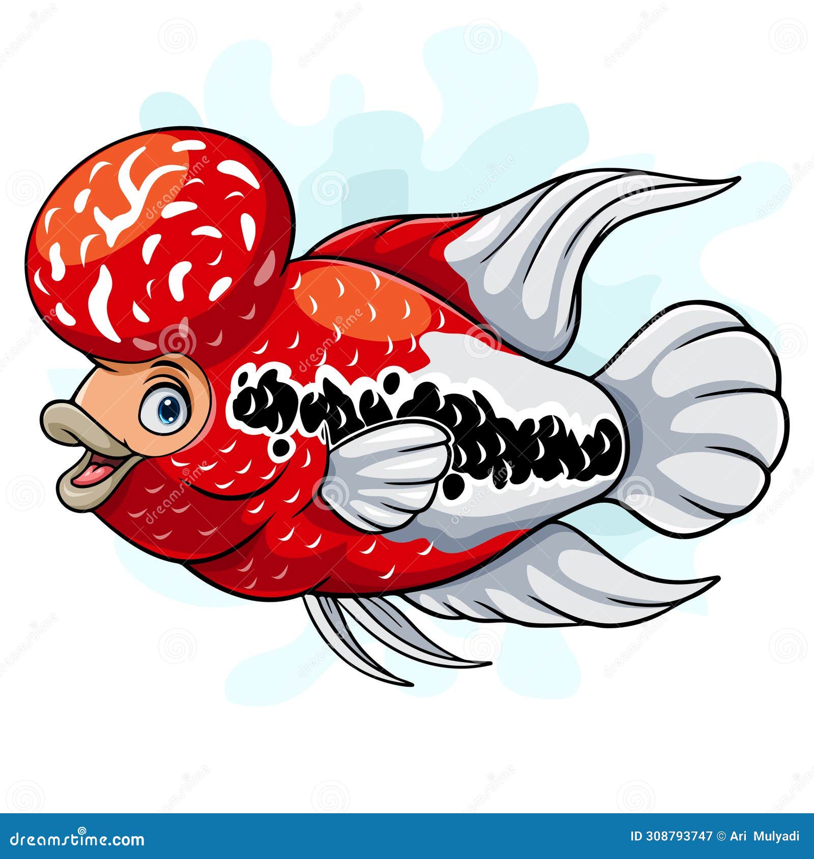 Flowerhorn Fish Logo Vector Outline Silhouette Art Icon | CartoonDealer ...
