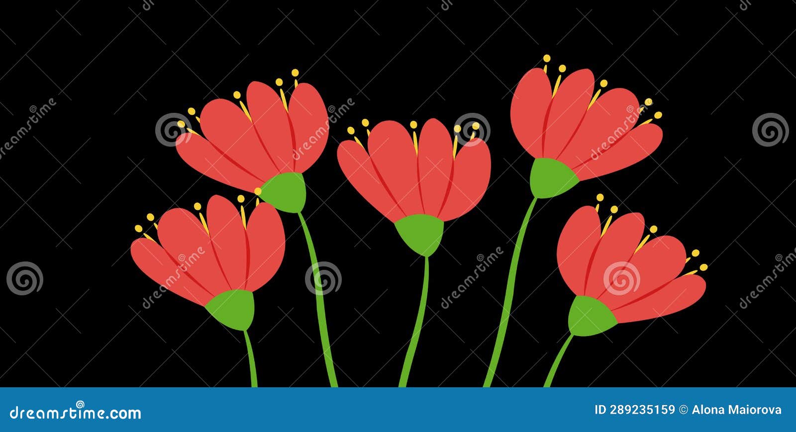 Cartoon Flowers Motion Effect. Stock Video - Video of design, nature ...