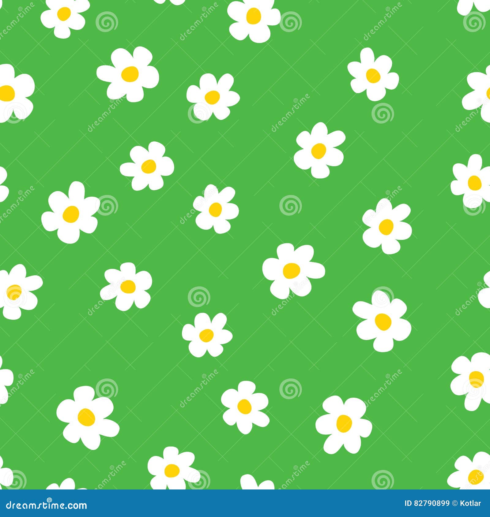 Cartoon Flowers Seamless Pattern Stock Vector - Illustration of green ...