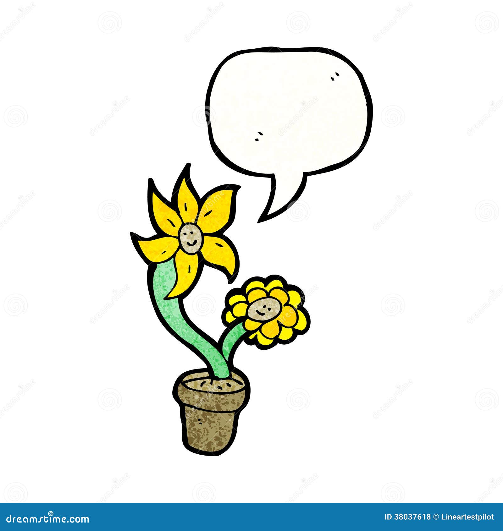Cartoon flowers talking stock vector. Illustration of bubble - 38037618