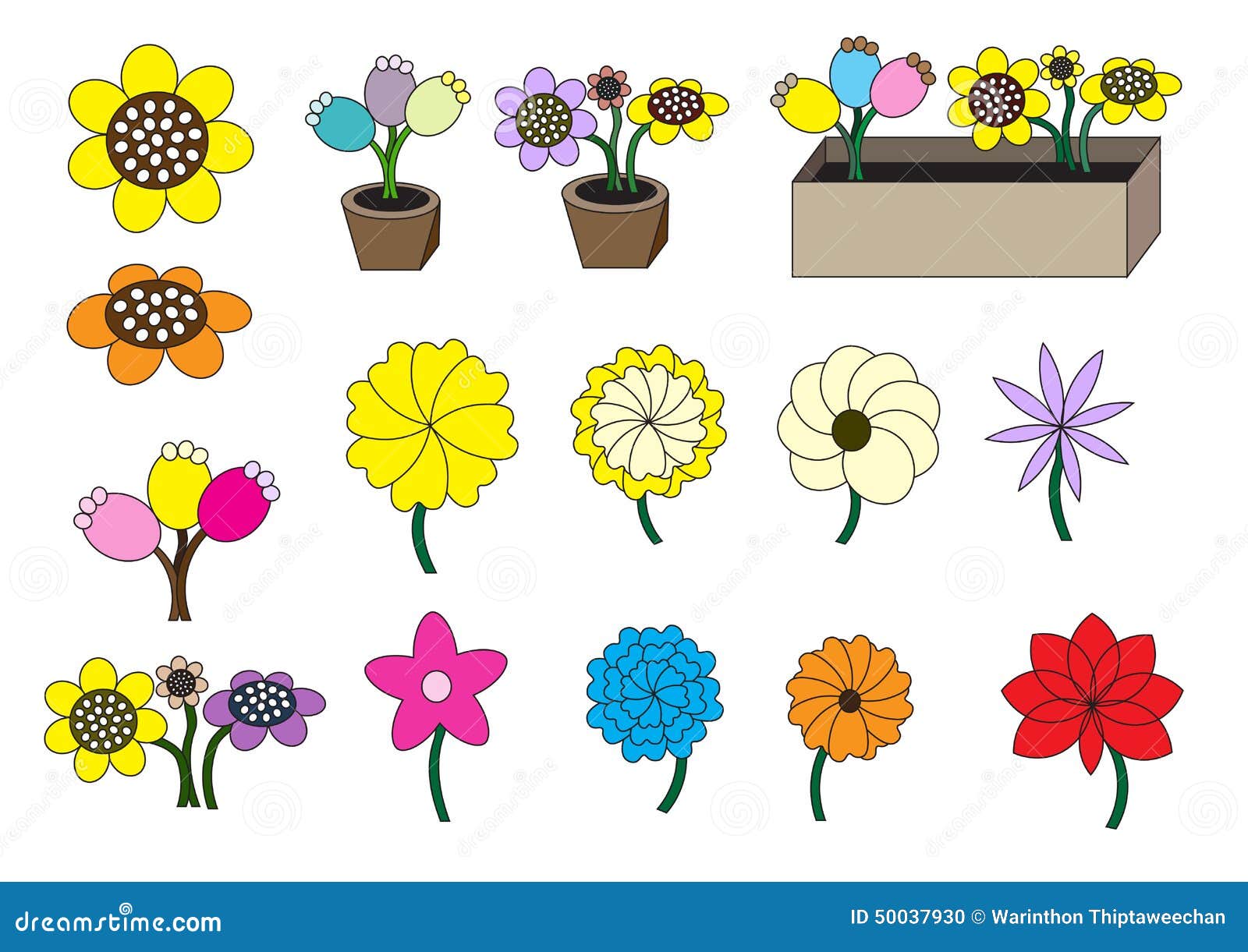 Cartoon flowers stock vector. Illustration of flora, botany - 50037930 Cartoon flowers stock vector. Illustration of flora, botany - 50037930