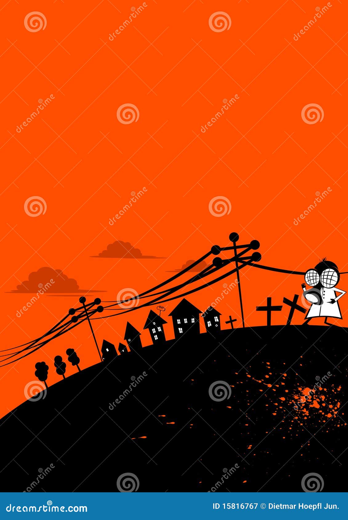 Cartoon fly in lab coat stock vector. Illustration of blank - 15816767