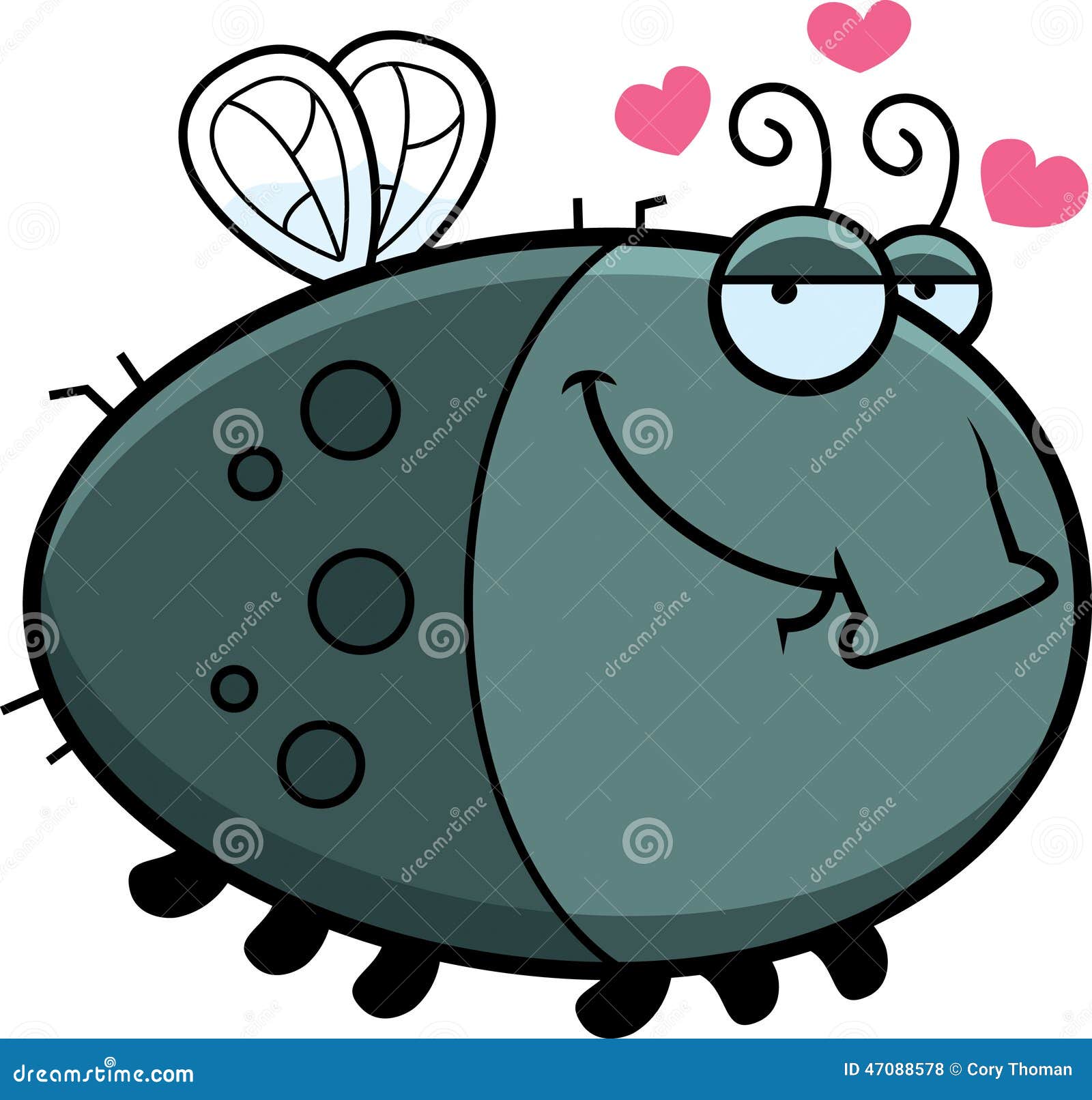 Cartoon Fly in Love stock vector. Illustration of hearts - 47088578
