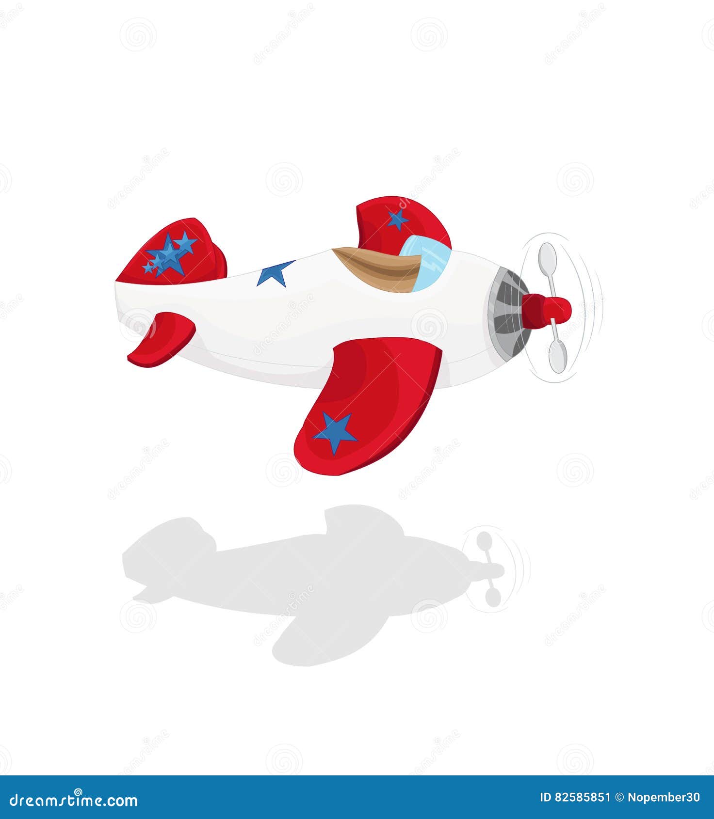 Cartoon flying airplane stock vector. Illustration of wing - 82585851