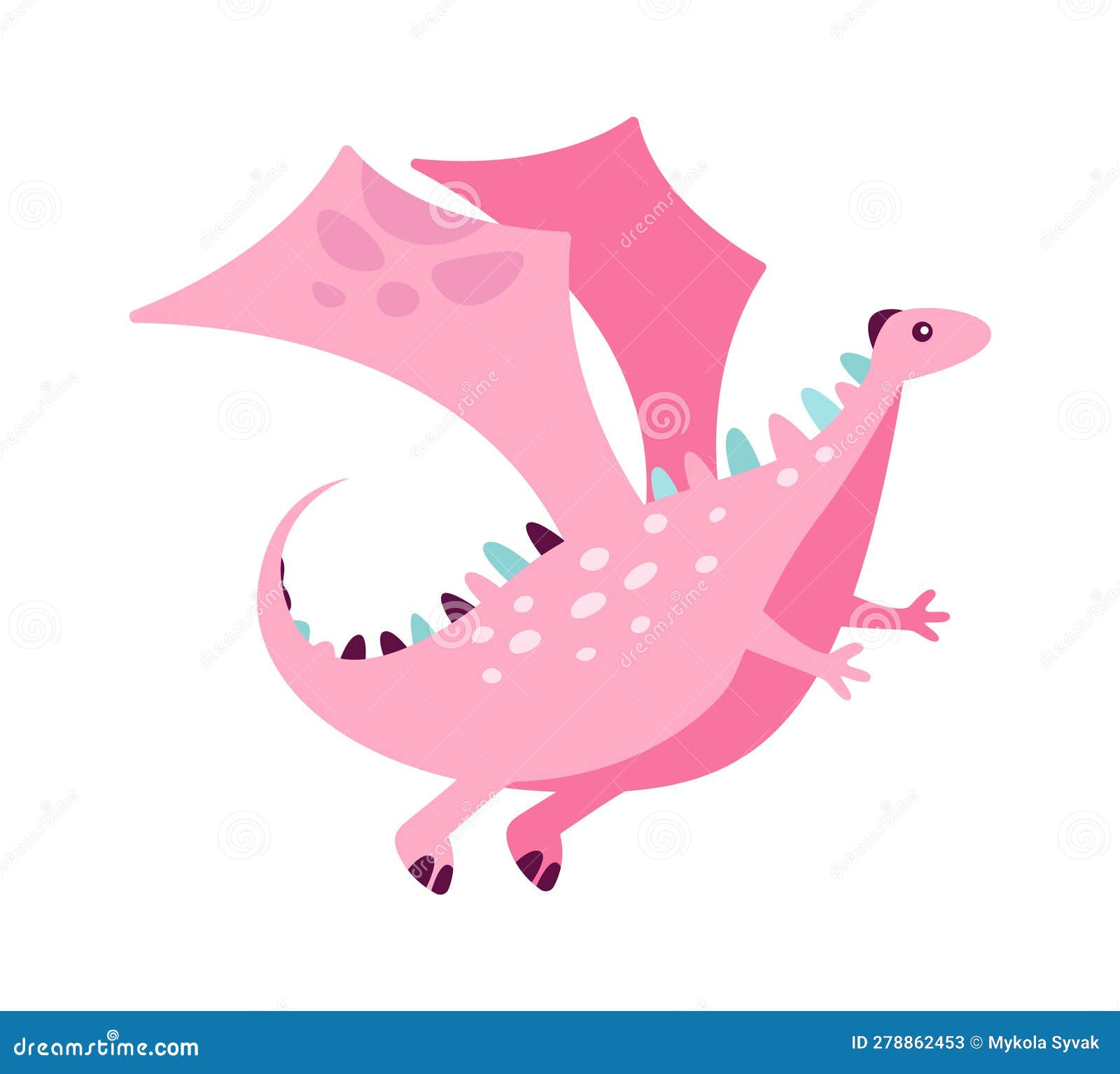 Cartoon Flying Dragon stock vector. Illustration of tale - 278862453