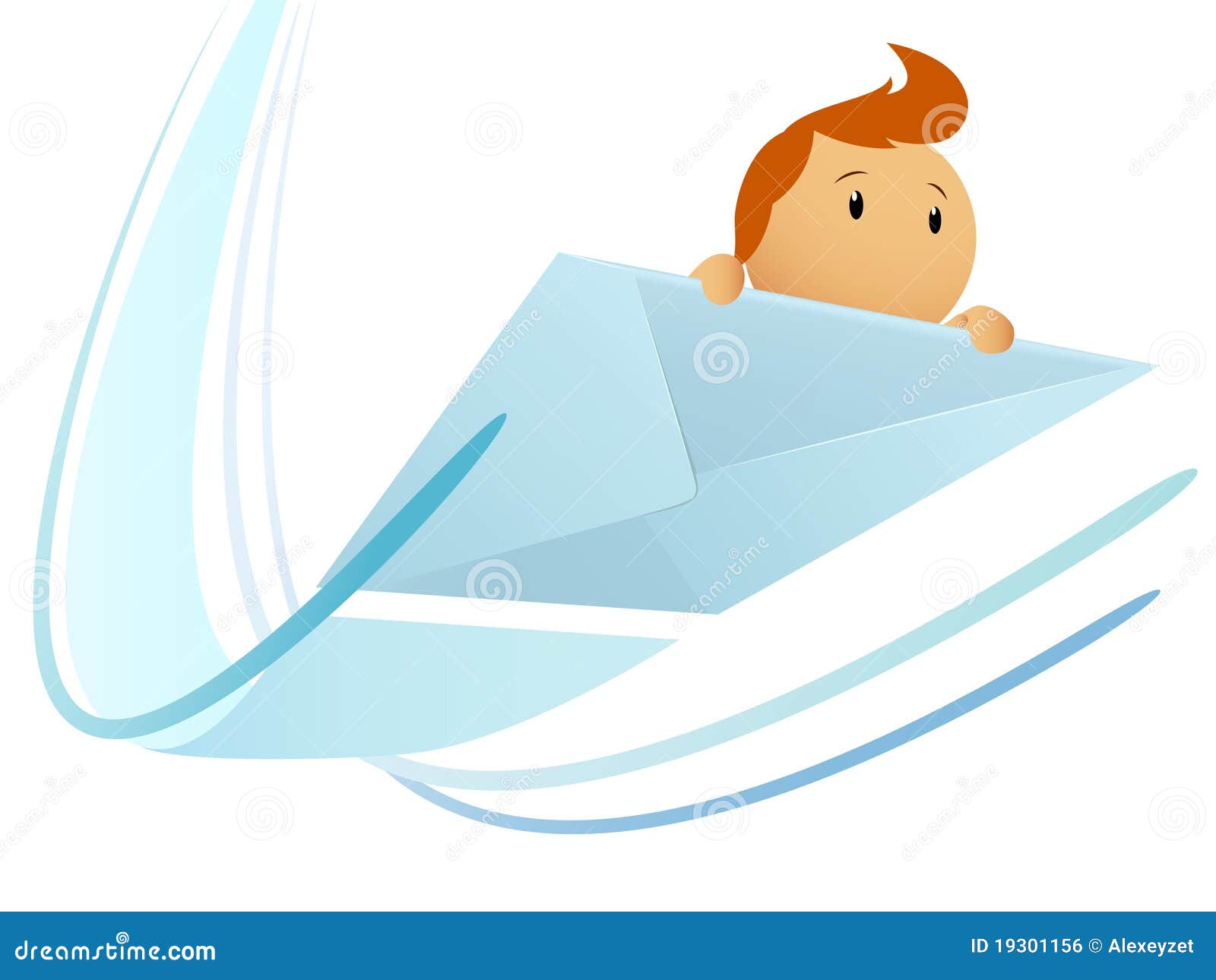 Cartoon Flying Envelop with Character Stock Vector - Illustration of ...