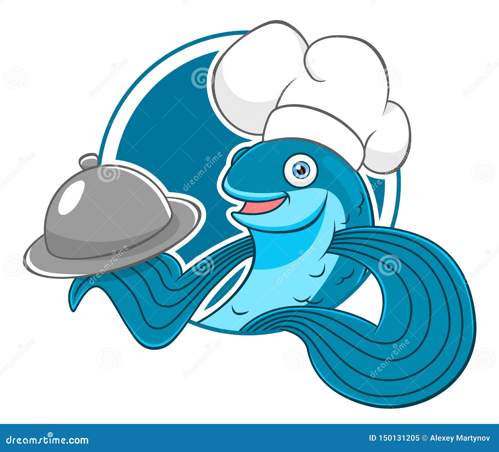 Cartoon flying fish chef stock vector. Illustration of chef - 150131205