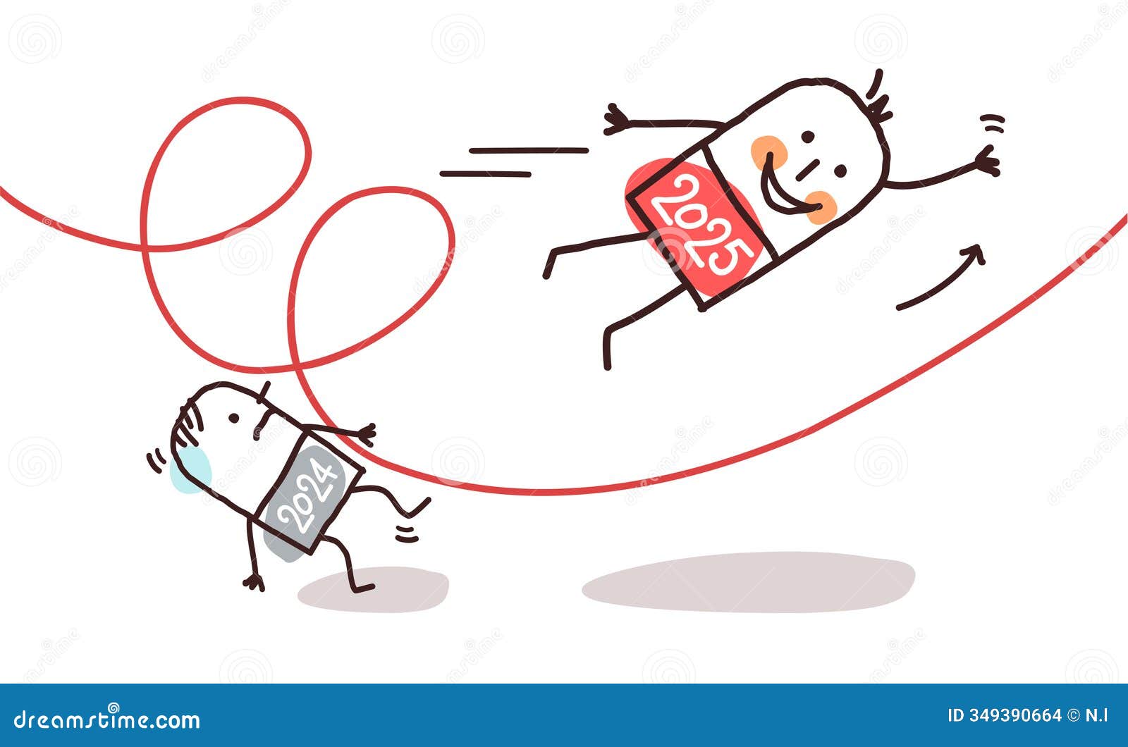 Cartoon 2025 Flying And Looping Man, Pushing Down A 2024 Guy Vector ...