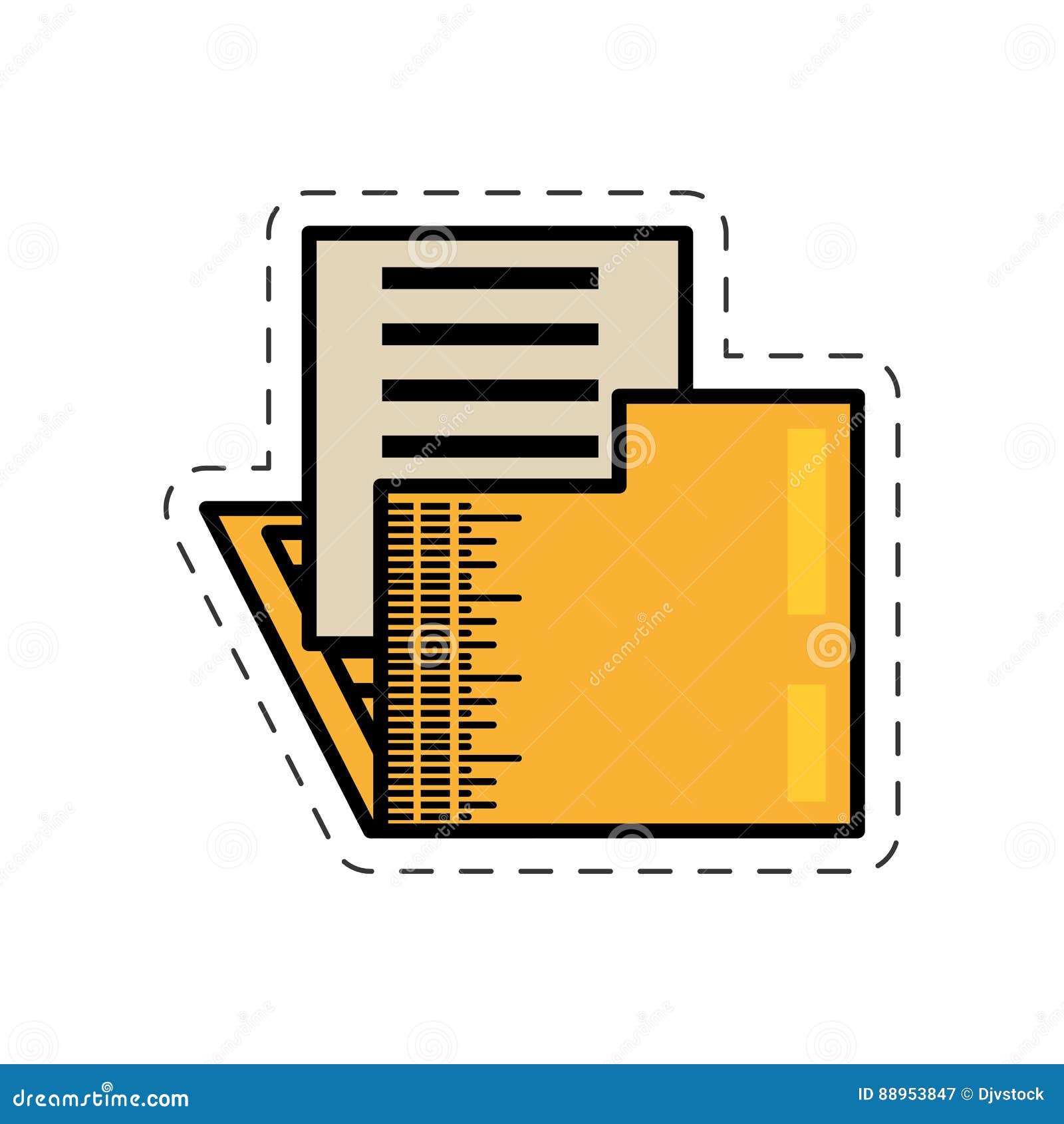 Cartoon Folder File Document Image Stock Illustration - Illustration of ...