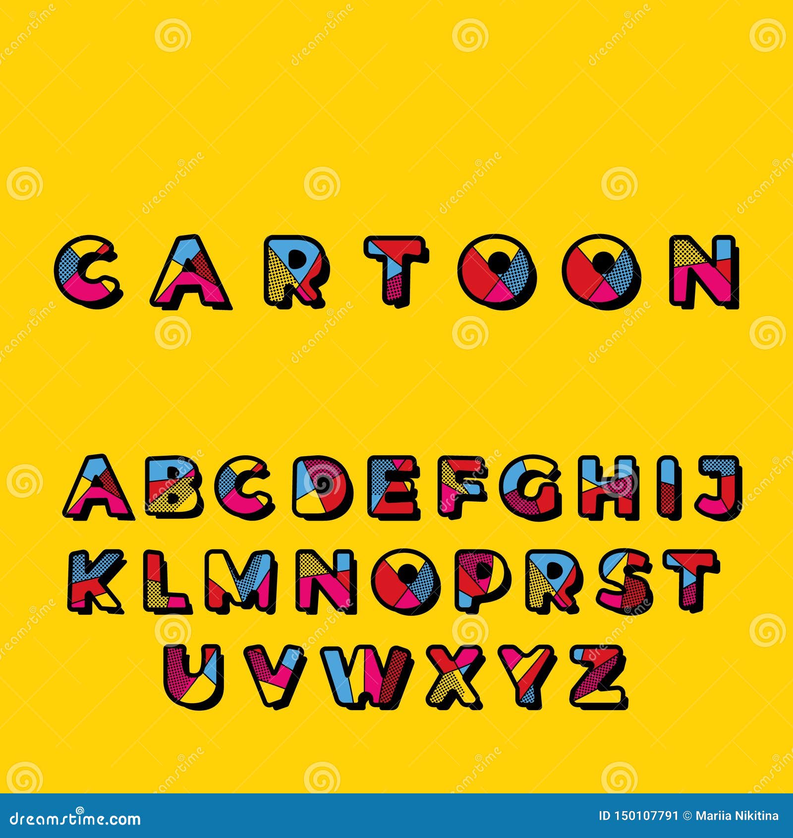 Cartoon Font. Set of Colorful Letters Stock Vector - Illustration of ...