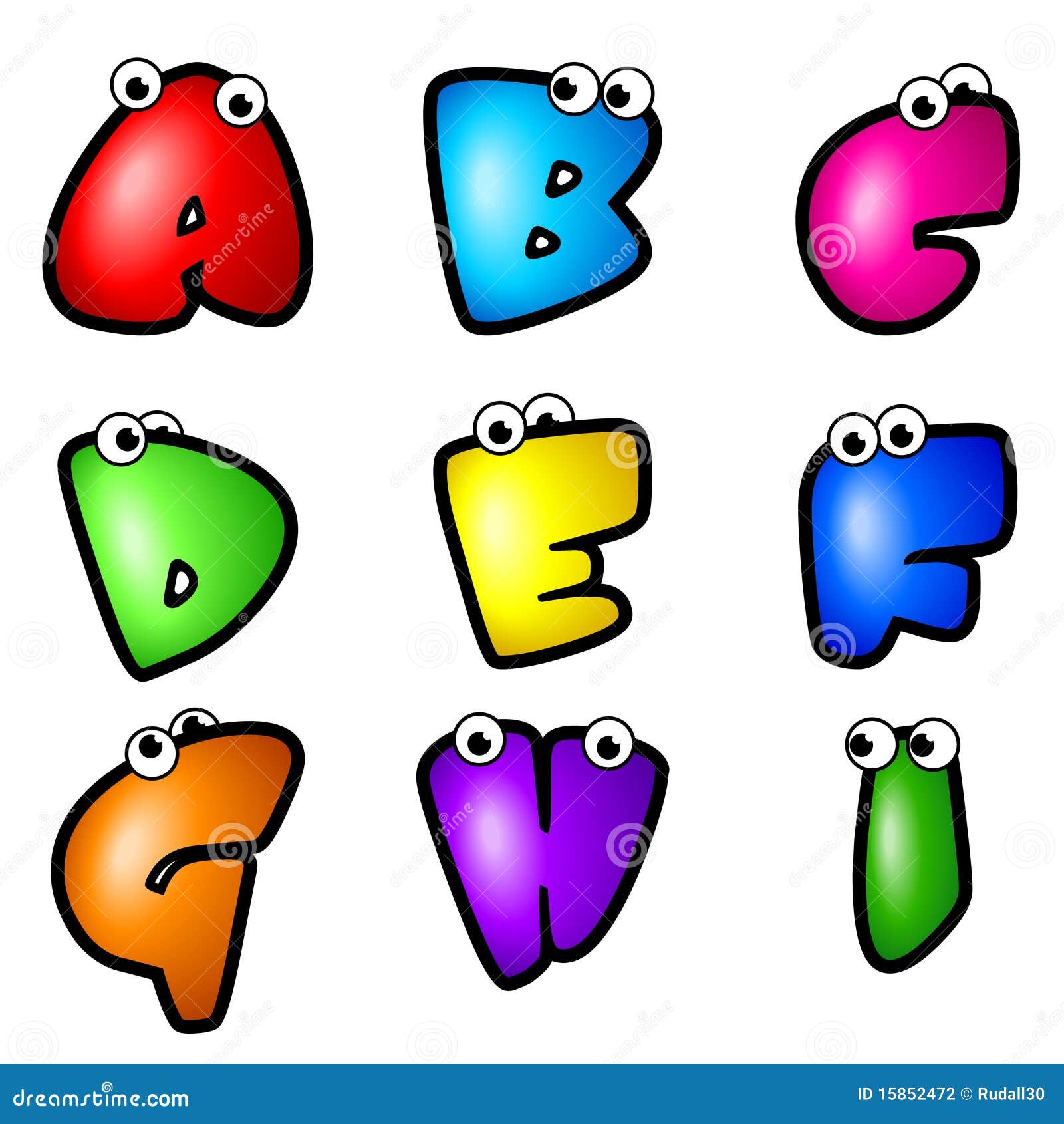 Cartoon Font Type_Letter a To I Stock Vector - Illustration of ...