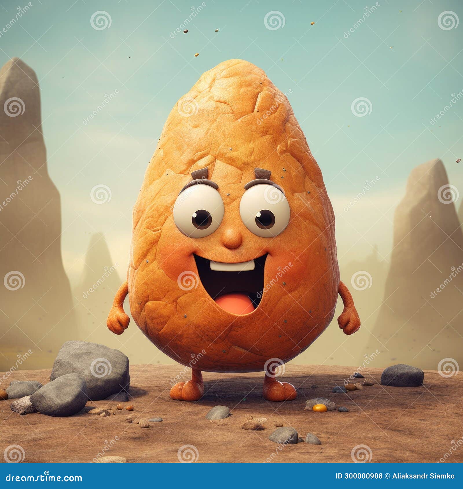 A Cartoon of a Food Character Stock Illustration - Illustration of ...