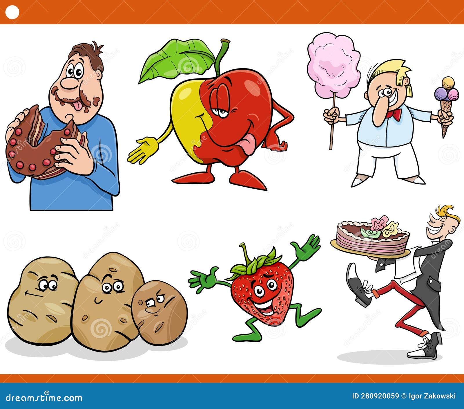 Cartoon Food Objects and People Characters Set Stock Vector ... Cartoon Food Objects and People Characters Set Stock Vector ...