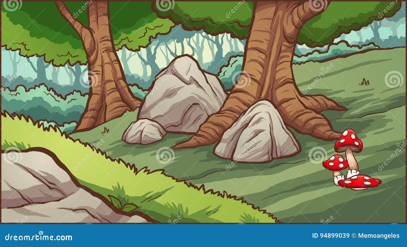 Cartoon forest background stock vector. Illustration of cartoon - 94899039