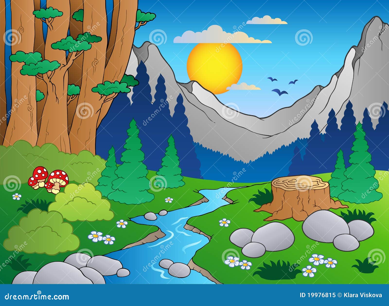 Cartoon Forest Landscape 2 Royalty Free Stock Photo - Image: 19976815