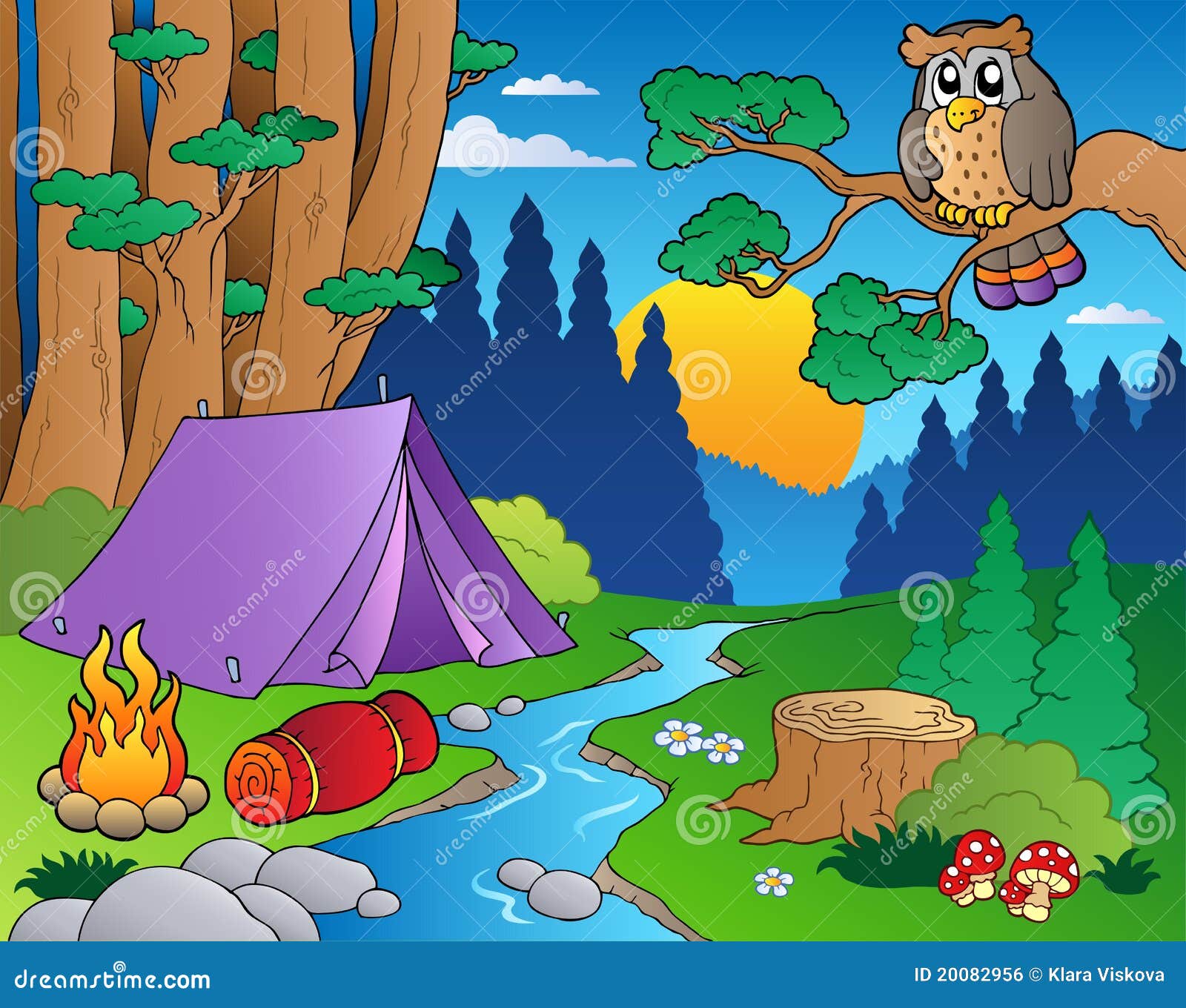 Cartoon Forest Landscape 5 Royalty Free Stock Image - Image: 20082956