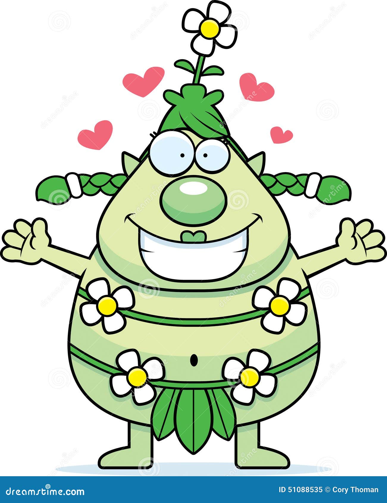 Cartoon Forest Sprite Hug stock vector. Illustration of person - 51088535