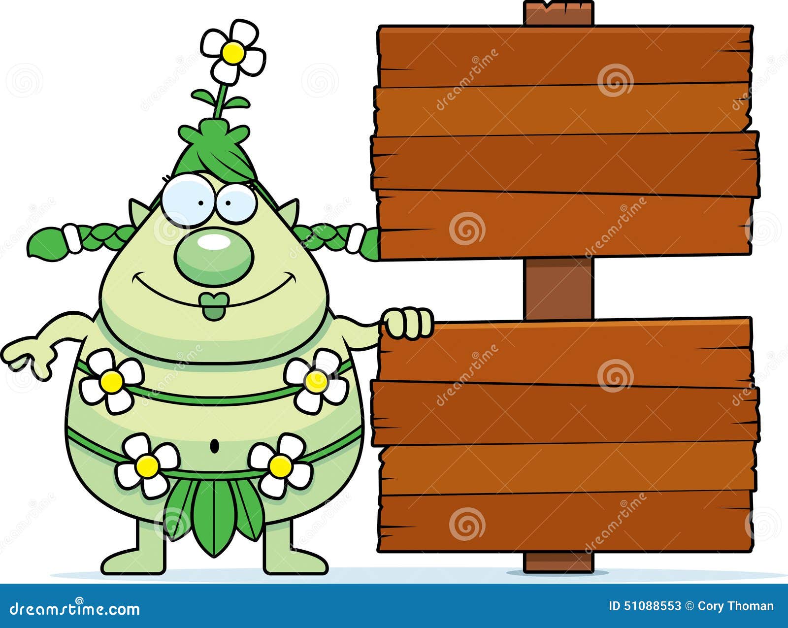 Cartoon Forest Sprite Sign stock vector. Illustration of blank - 51088553