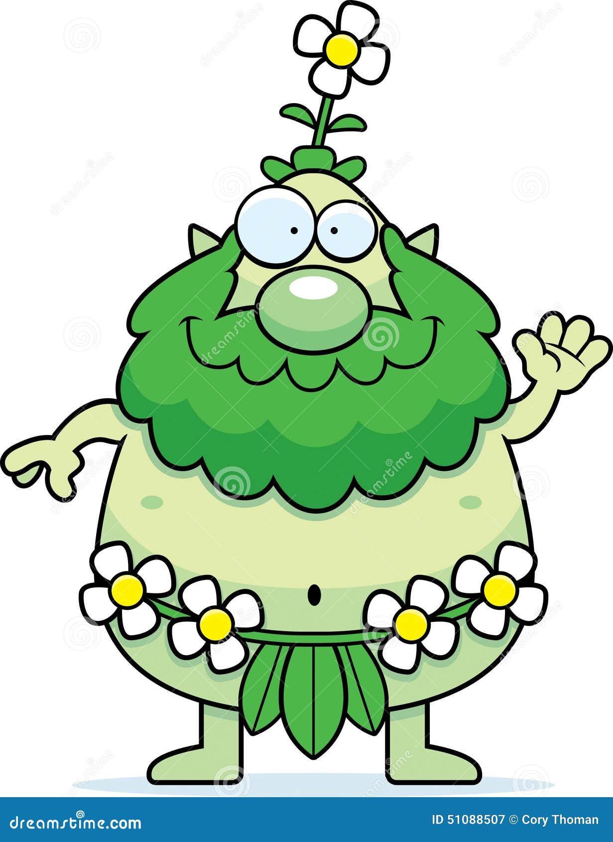 Cartoon Forest Sprite Waving Stock Vector - Illustration of happy ...