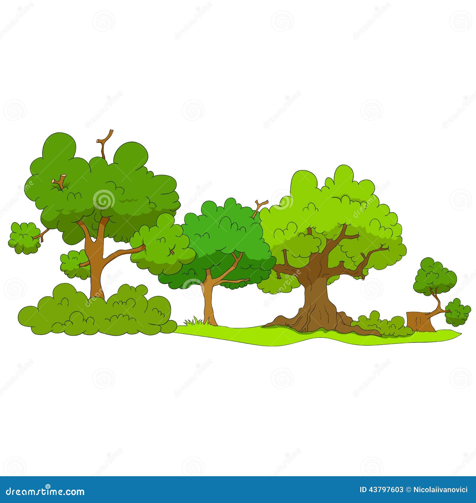 Cartoon Forest Stock Vector - Image: 43797603