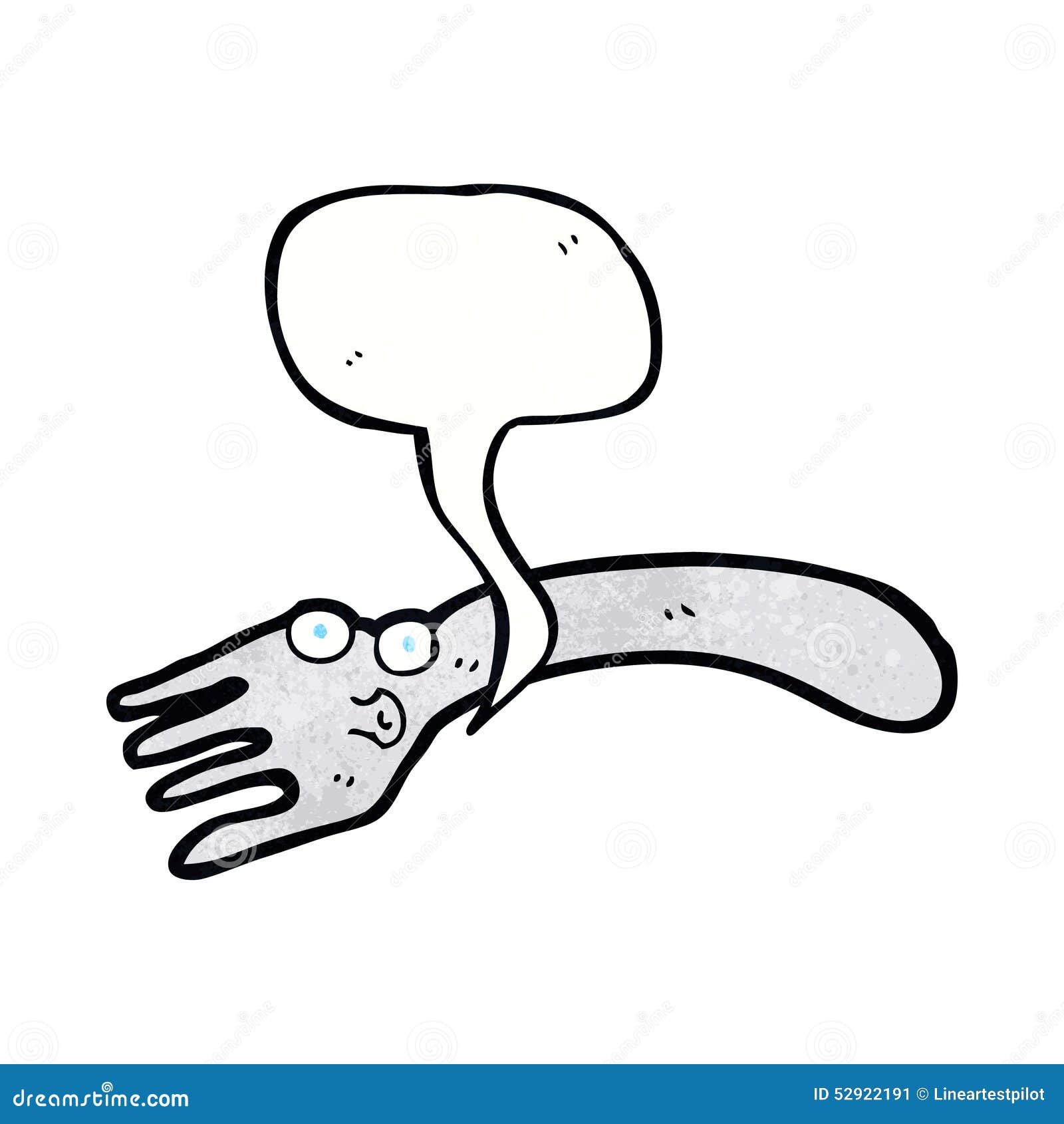 Cartoon Fork with Speech Bubble Stock Illustration - Illustration of ...