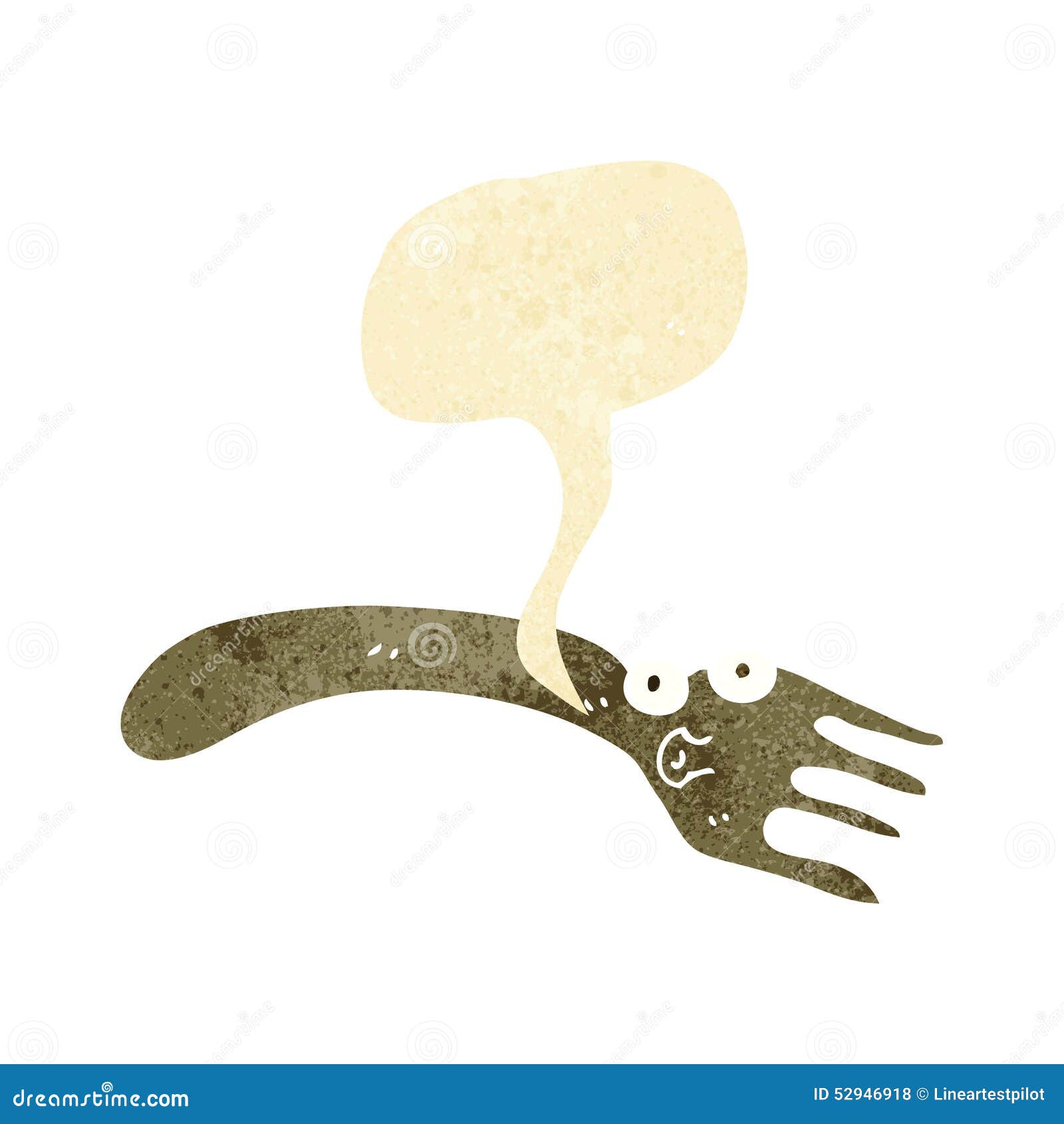 Cartoon Fork with Speech Bubble Stock Illustration - Illustration of ...