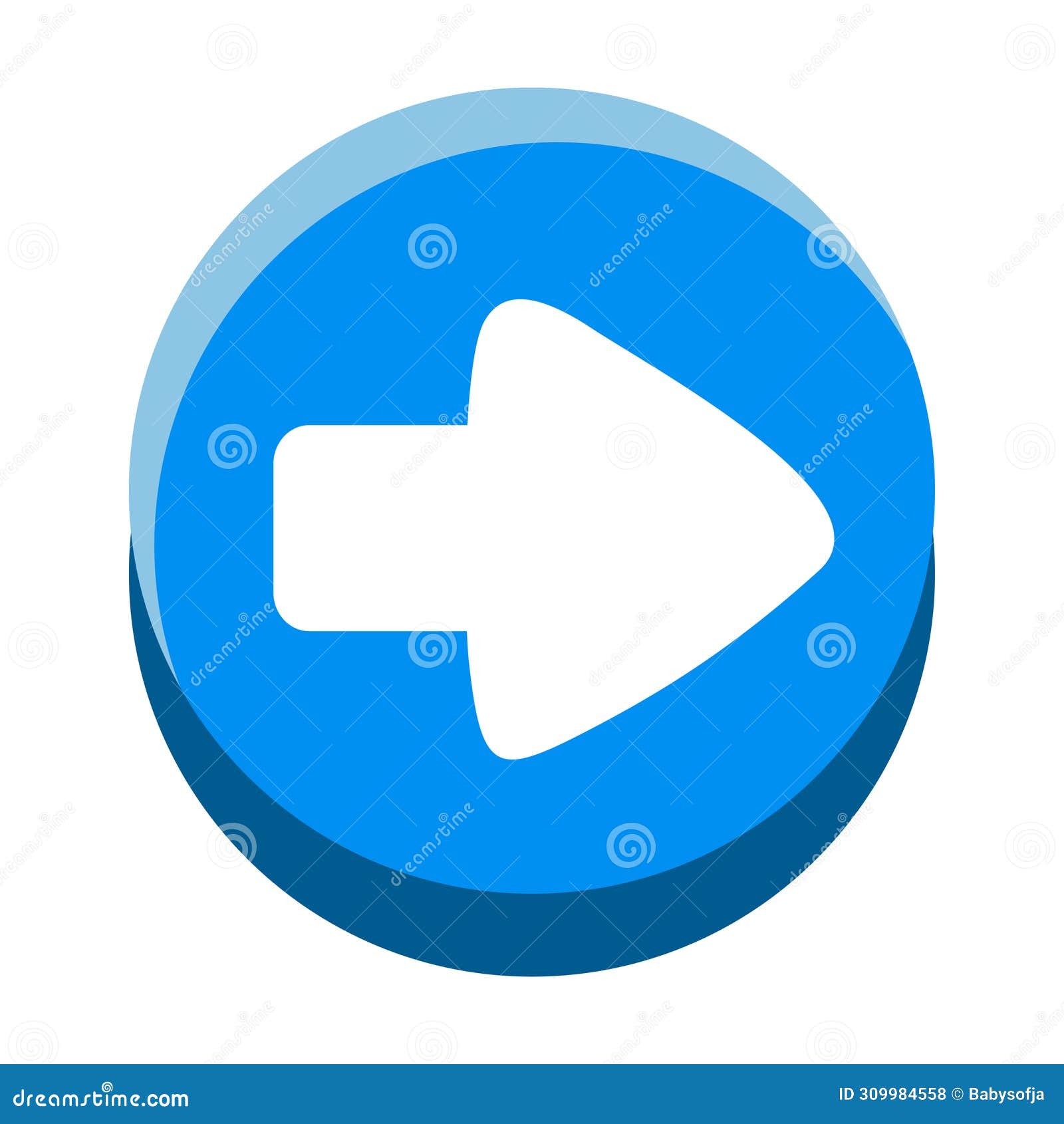 The Cartoon Forward Arrow Button is Isolated Stock Vector - Illustration of arrow, right: 309984558