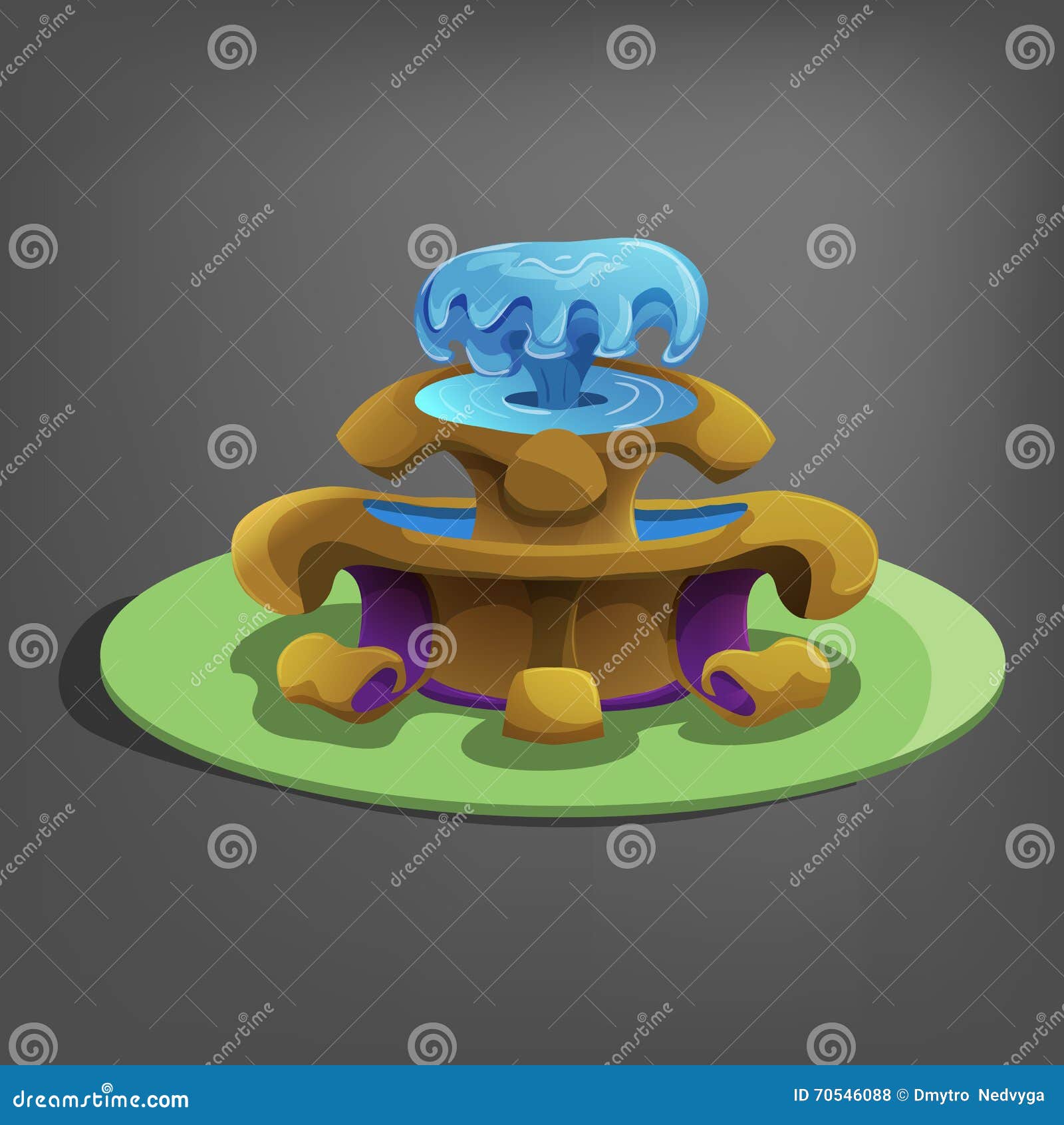 Cartoon Fountain. Vector Illustration. Stock Vector - Illustration of ...