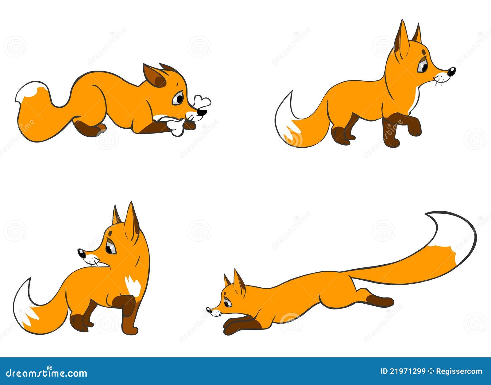 Cartoon fox stock vector. Illustration of cute, wild - 21971299