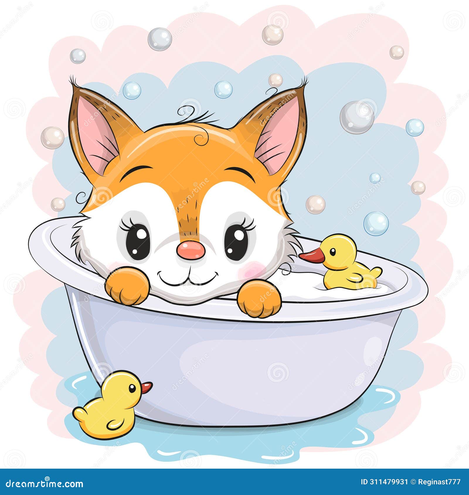 Cartoon Fox in the Bathroom Stock Vector - Illustration of bath, pets ...