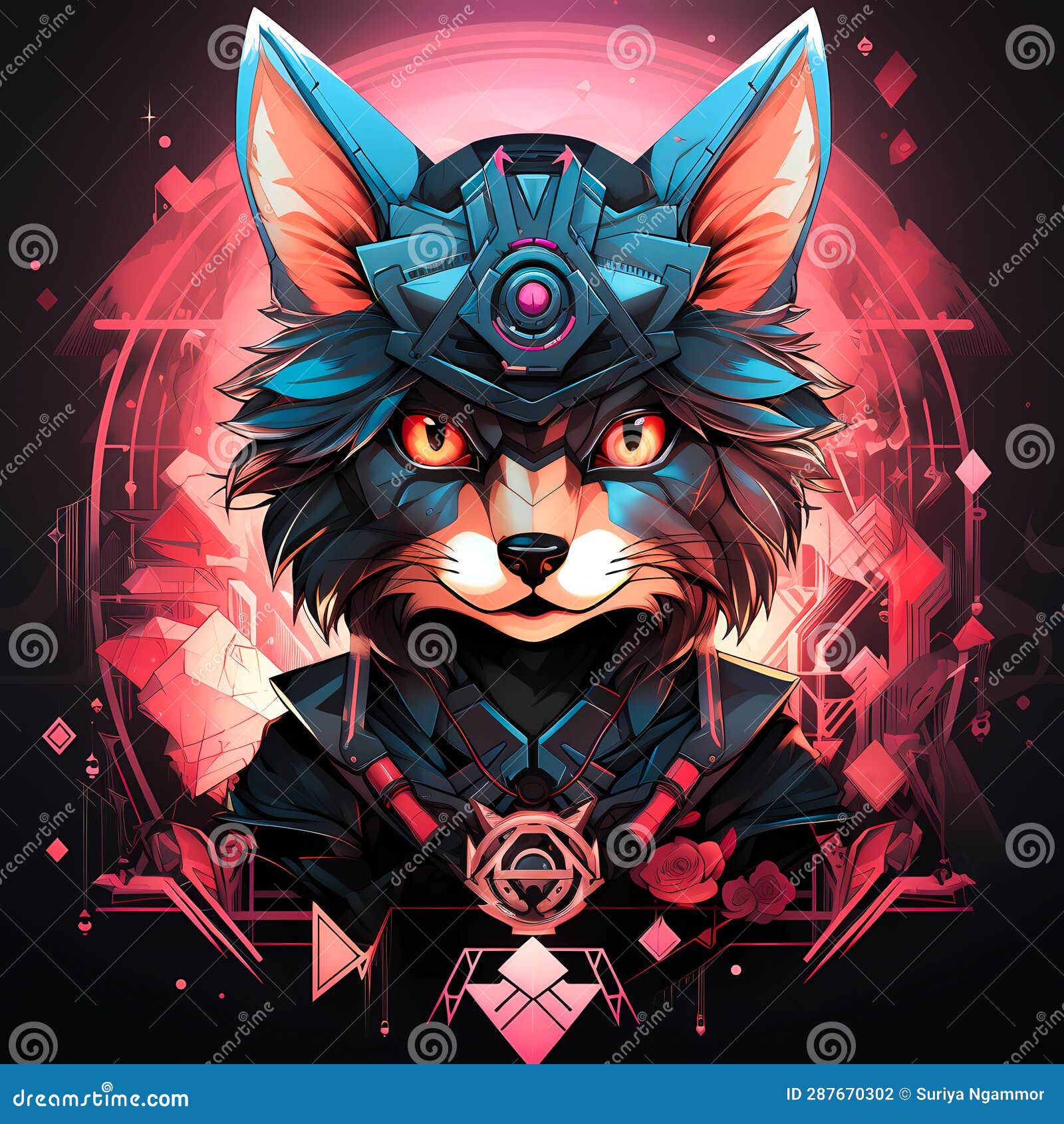 Cartoon fox stock illustration. Illustration of costume - 287670302