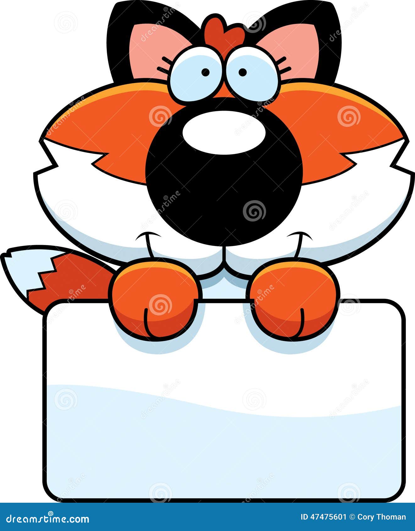 Cartoon Fox Cub Sign stock vector. Illustration of clip - 47475601