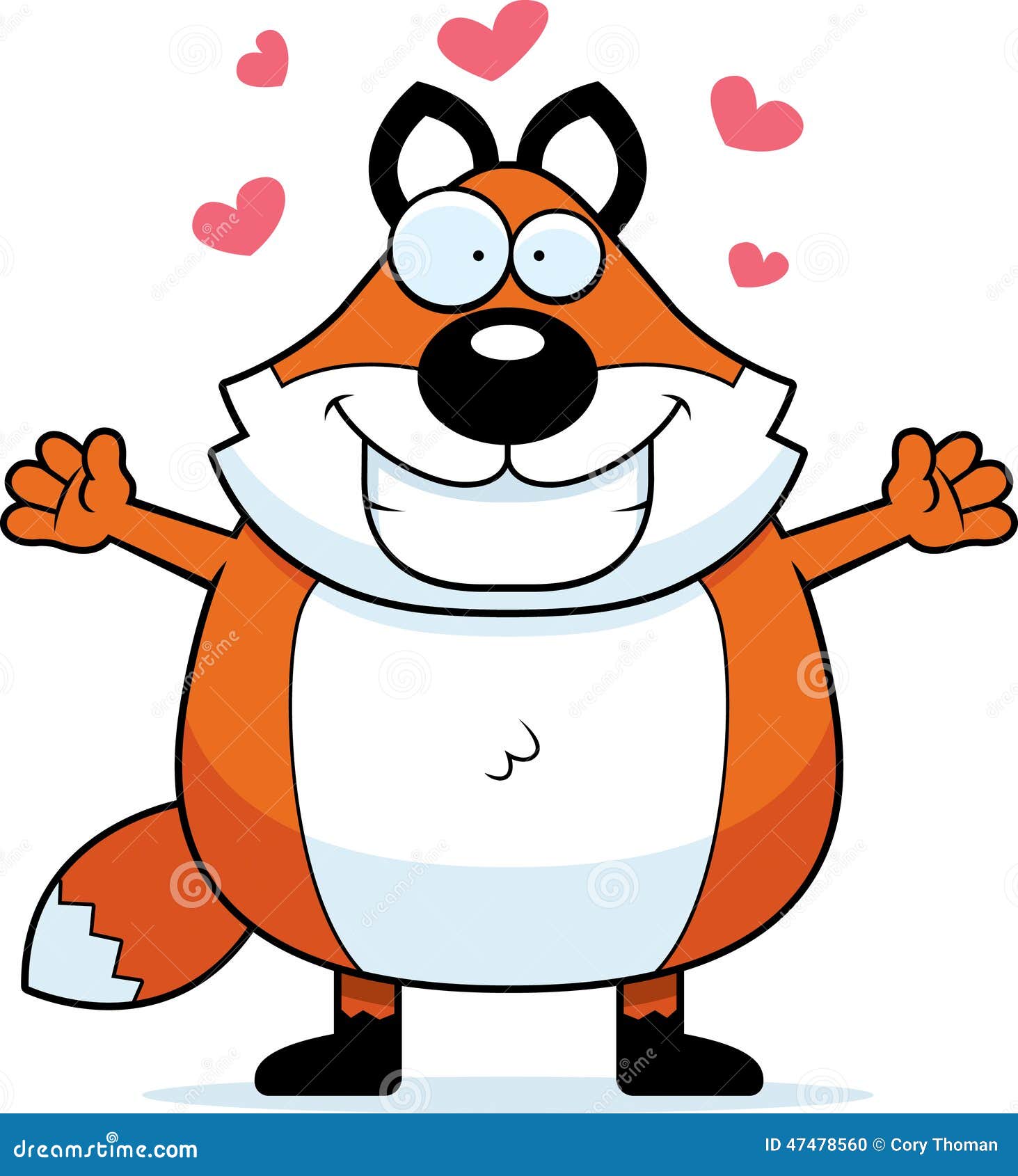 Cartoon Fox Hugging stock vector. Illustration of love - 47478560