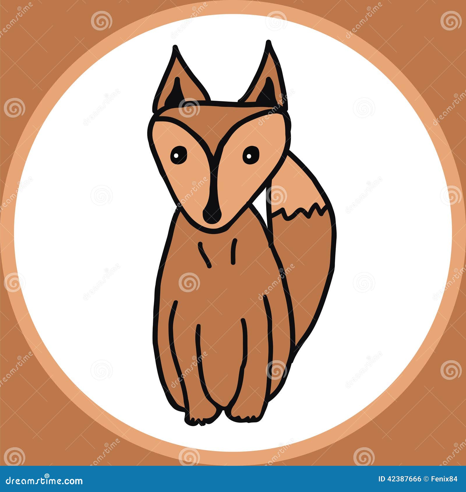 Cartoon Fox in the Orange Box Stock Vector - Illustration of head ...