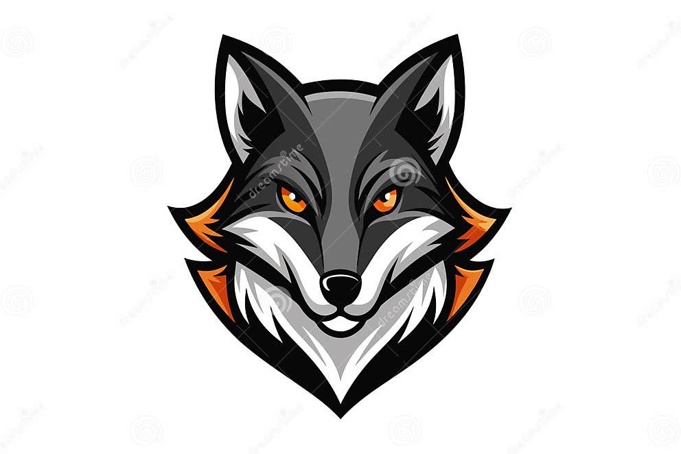 A Cartoon Fox with an Orange Stripe on Its Face Stock Illustration ...