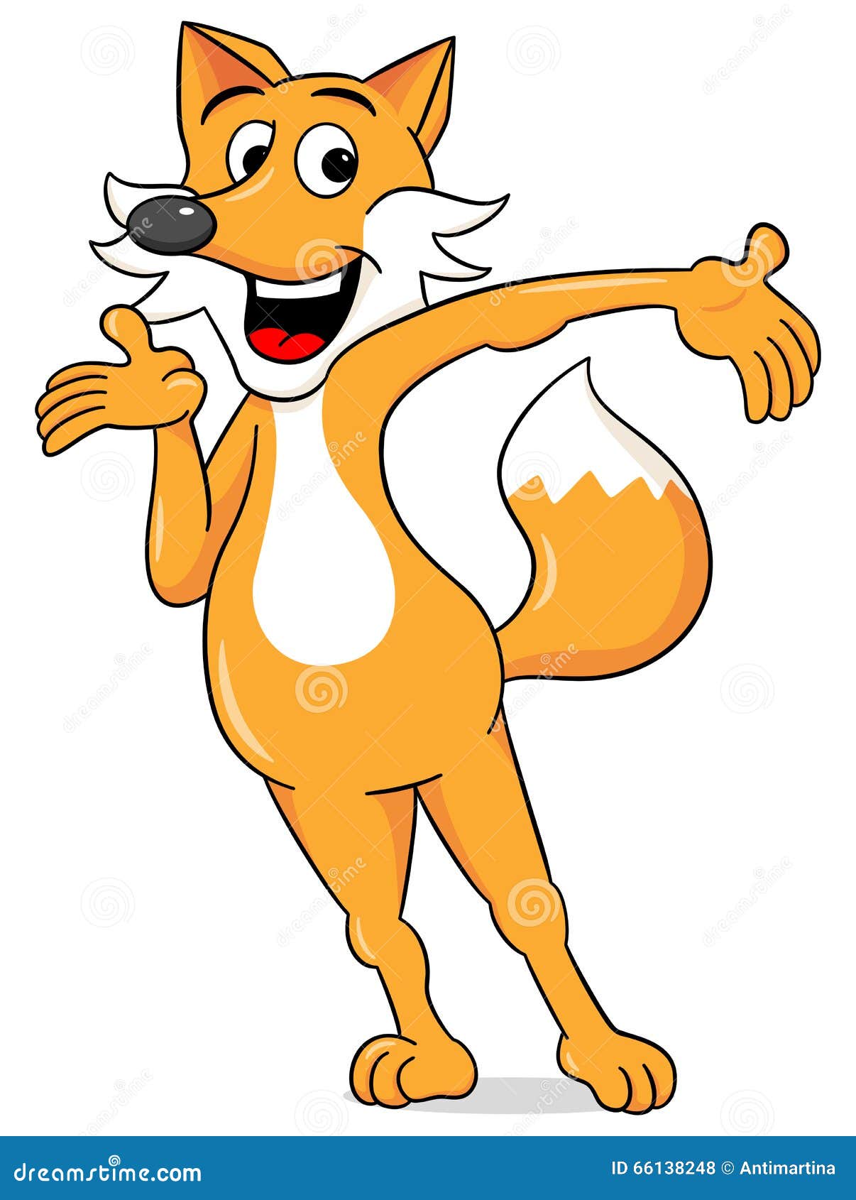 Cartoon fox presenting stock vector. Illustration of showing - 66138248