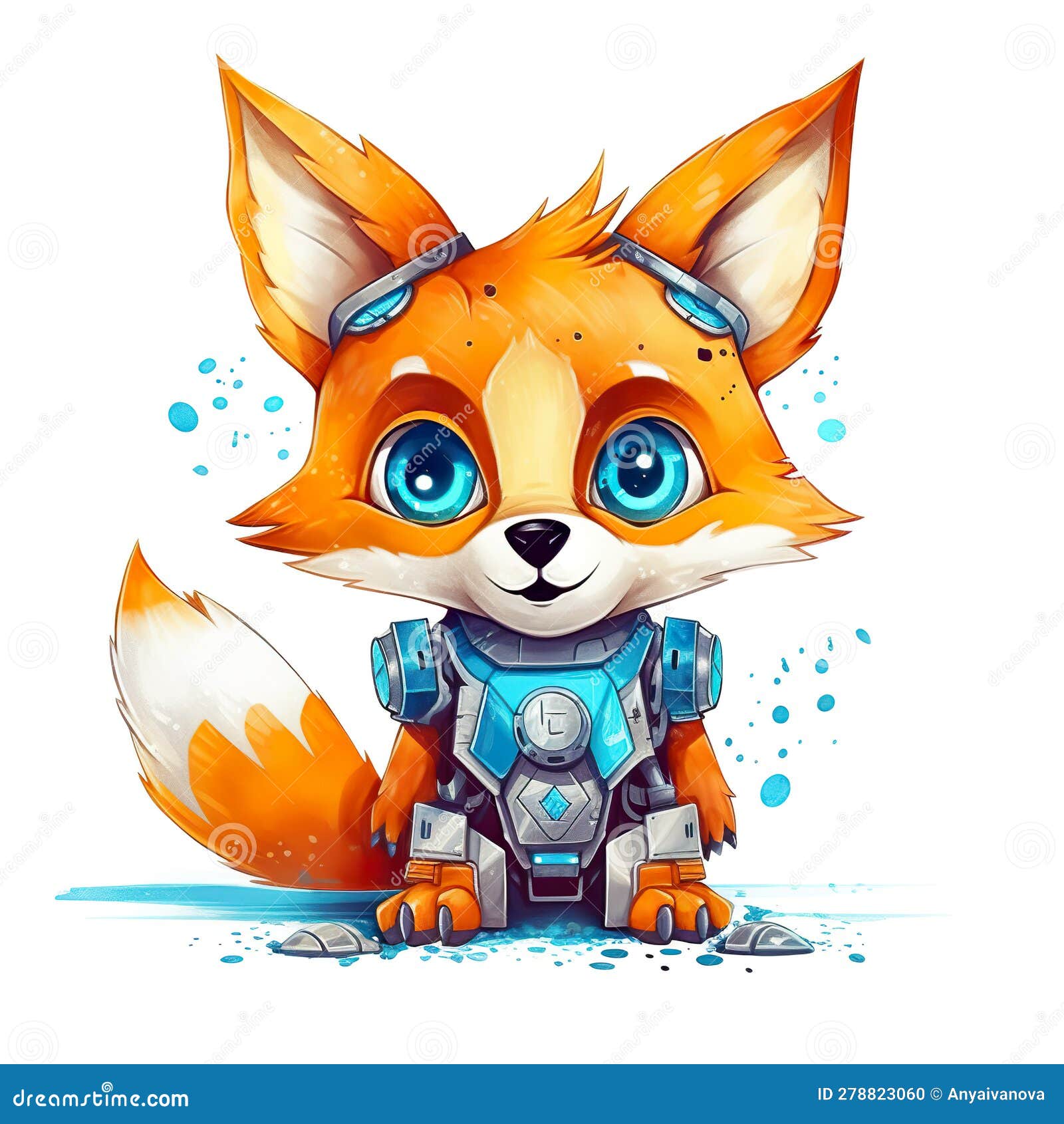 A Cartoon Fox with a Robot Suit on. Generative AI Image. Stock ...