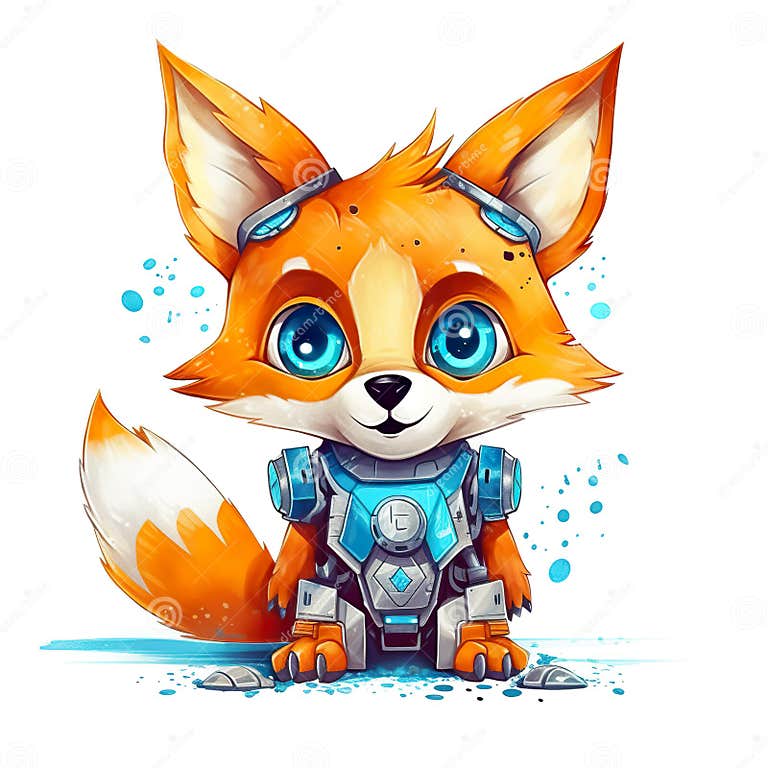 A Cartoon Fox with a Robot Suit on. Generative AI Image. Stock ...
