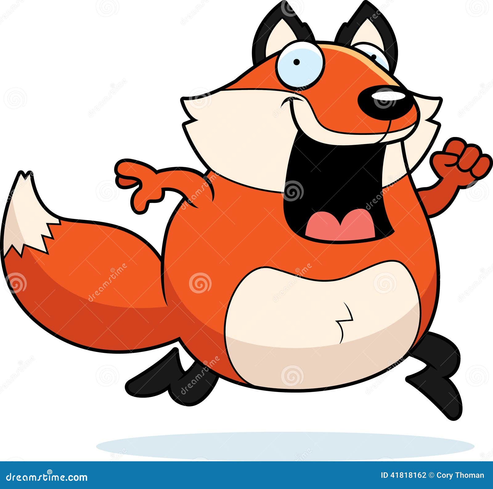 Cartoon Fox Running stock vector. Illustration of happy - 41818162