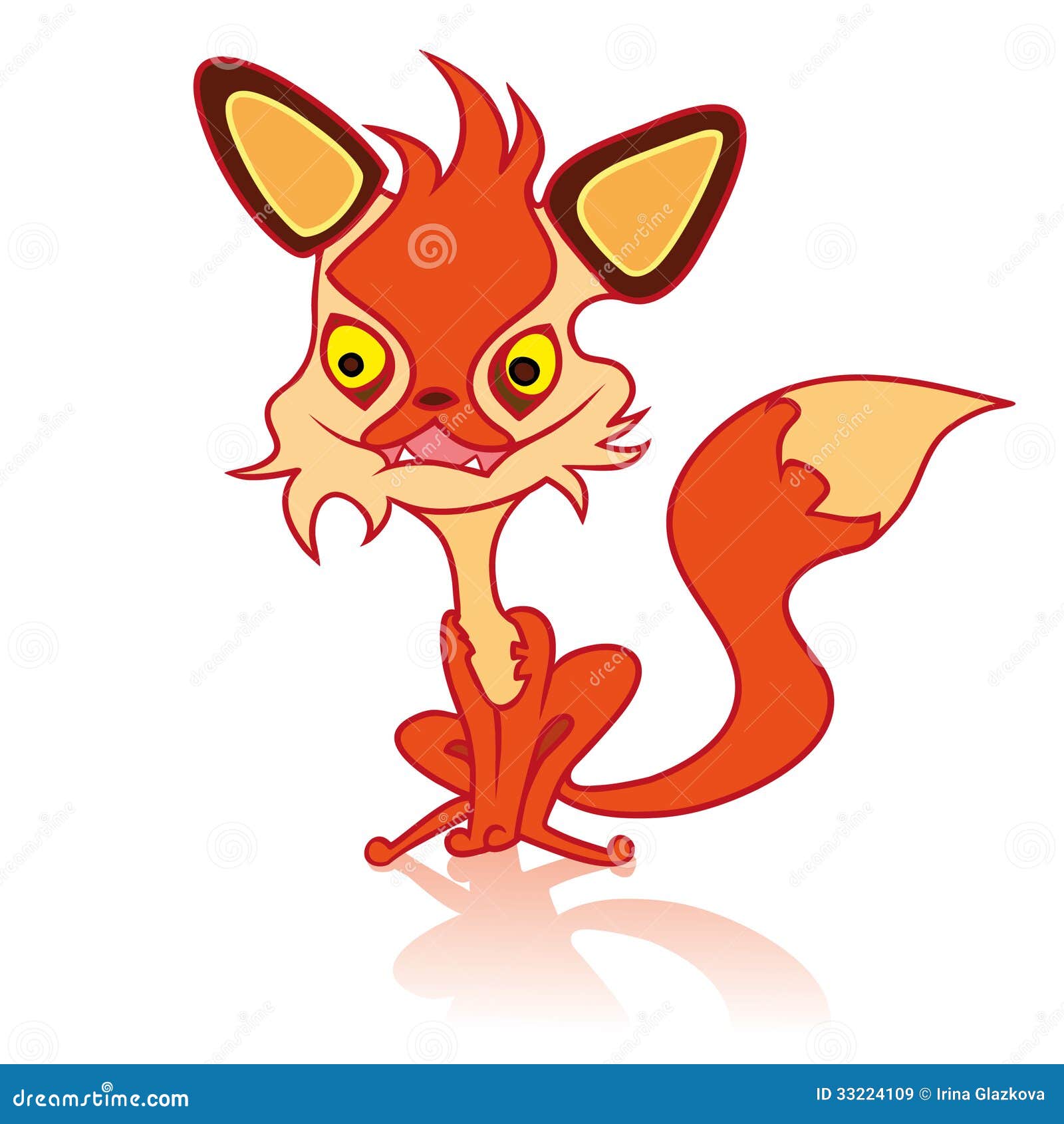 Cartoon Fox in a Sitting Position Stock Vector - Illustration of ...
