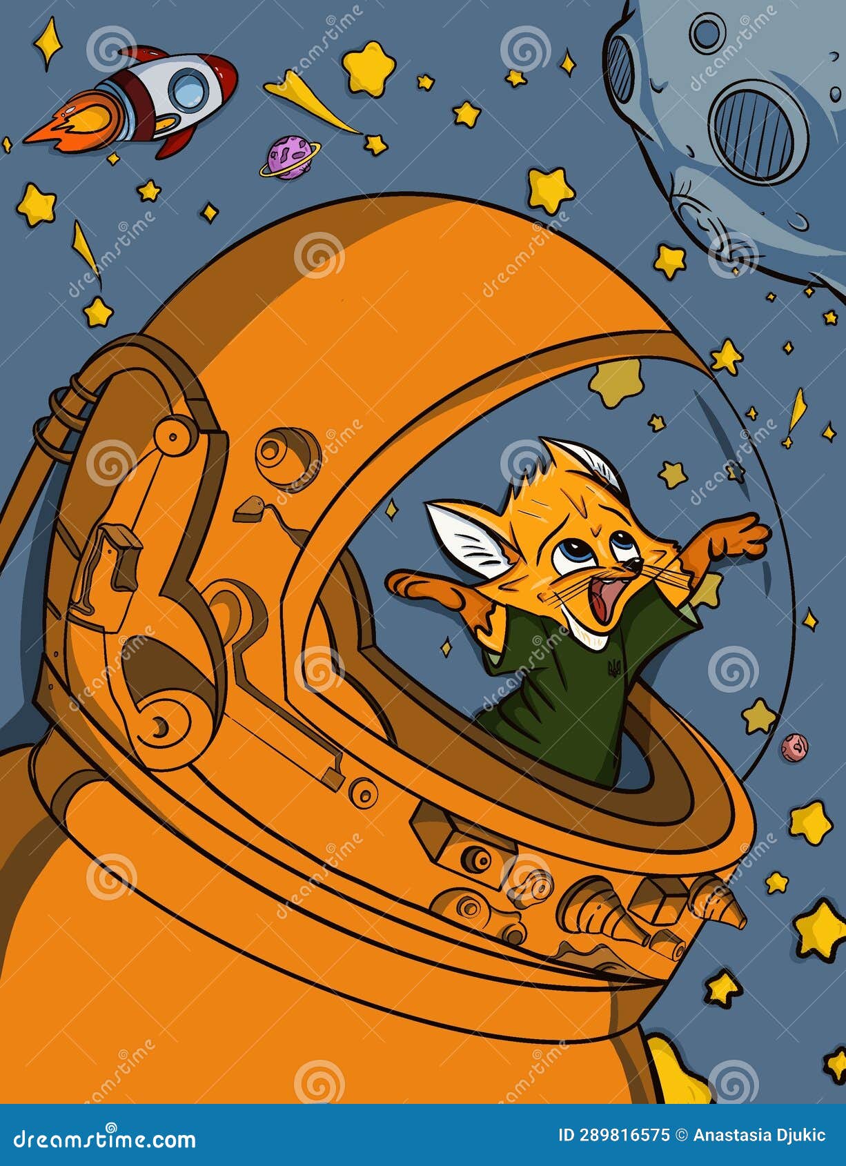 Cartoon Fox in Spacesuit Wiki Universe Stock Image - Image of blue ...