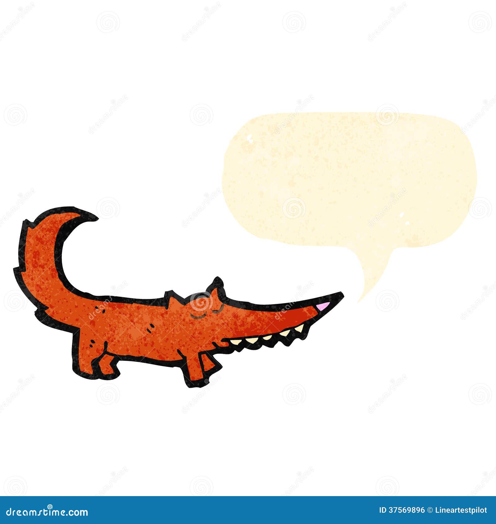 Cartoon Fox with Speech Bubble Stock Vector - Illustration of symbol ...
