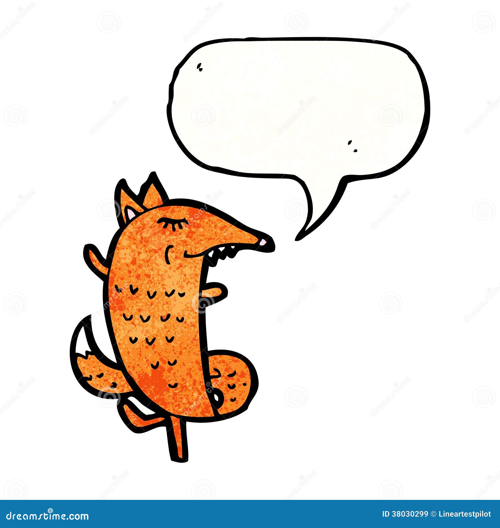 Cartoon Fox with Speech Bubble Stock Vector - Illustration of drawn ...