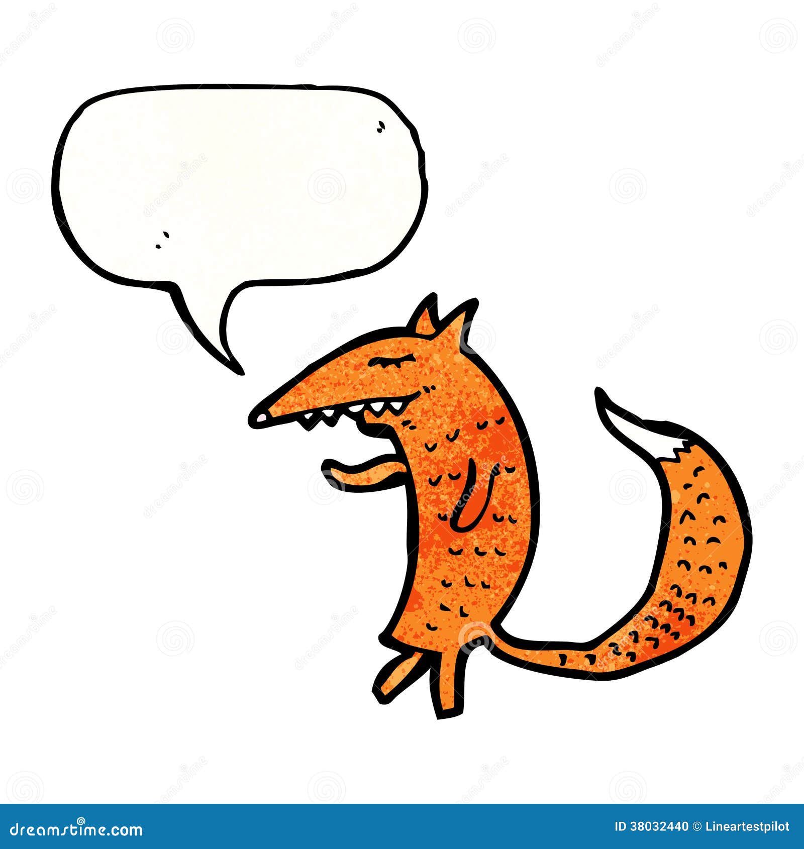 Cartoon Fox with Speech Bubble Stock Vector - Illustration of silly ...