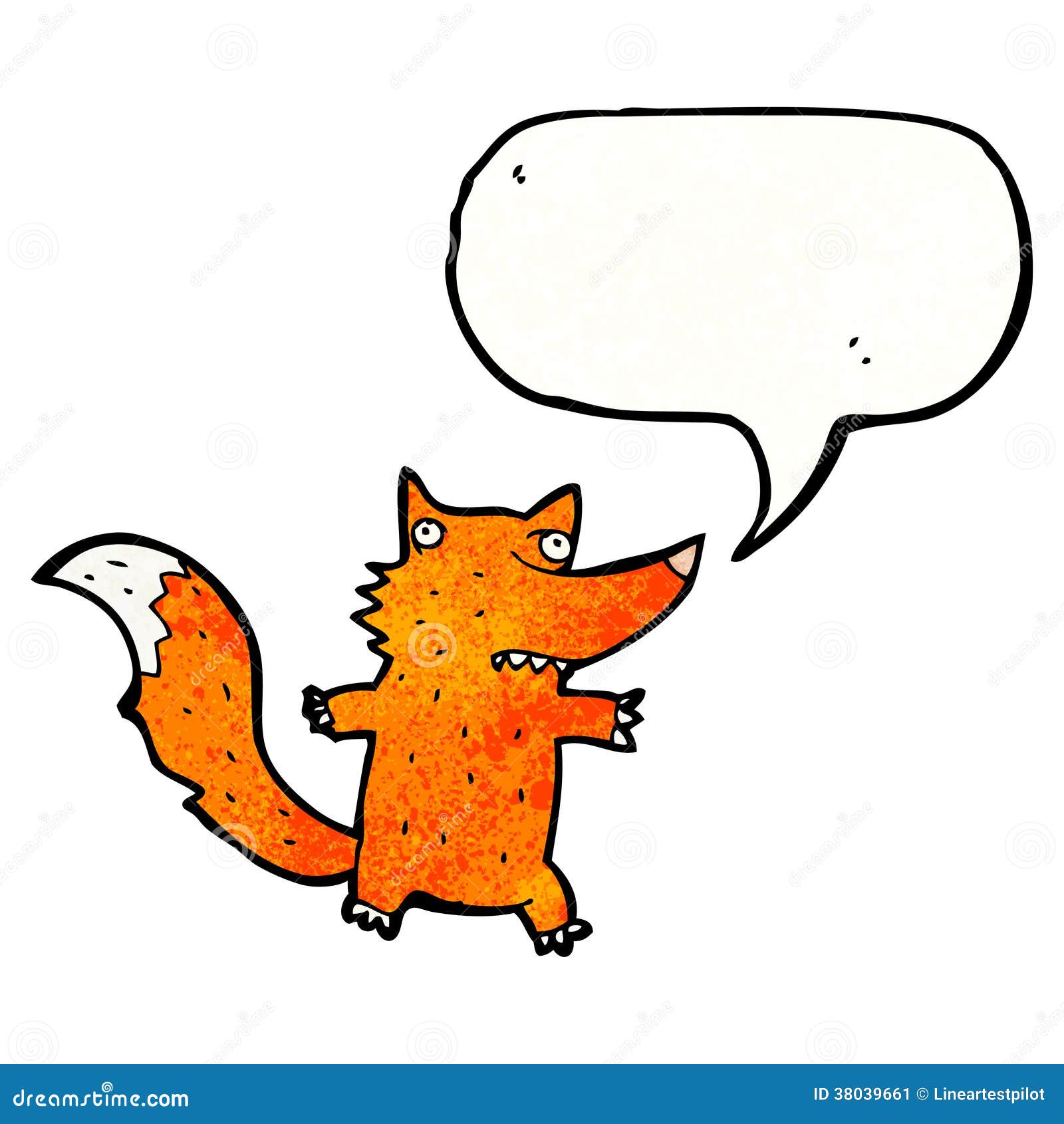 Cartoon Fox with Speech Bubble Stock Vector - Illustration of doodle ...