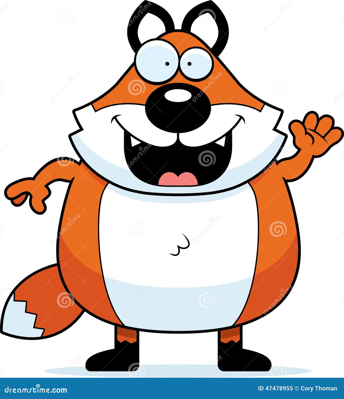 Cartoon Fox Waving stock vector. Illustration of waving - 47478955