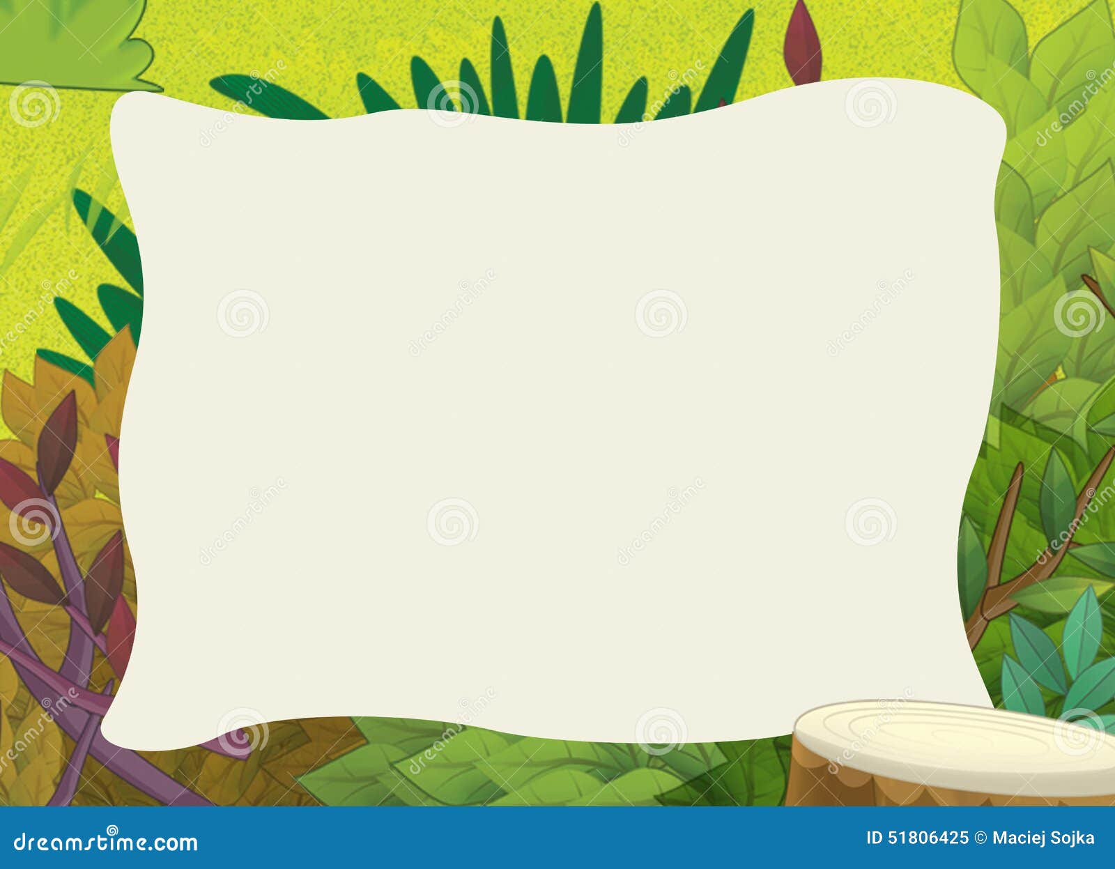 Cartoon Frame Scene - Forest Stock Illustration - Illustration of clip ...